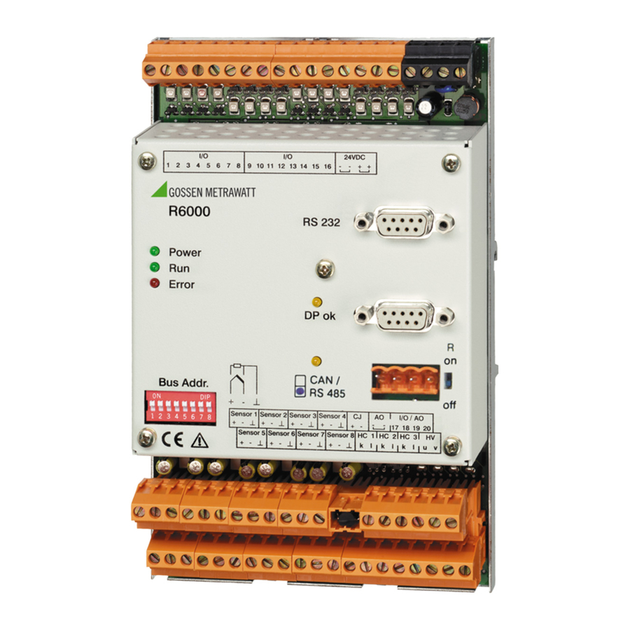 GOSSEN METRAWATT R6000 INSTALLATION INSTRUCTIONS MANUAL Pdf Download ...