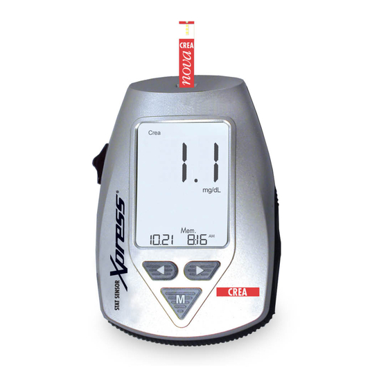 NOVA BIOMEDICAL NOVA STATSENSOR XPRESS-I INSTRUCTIONS FOR USE MANUAL ...