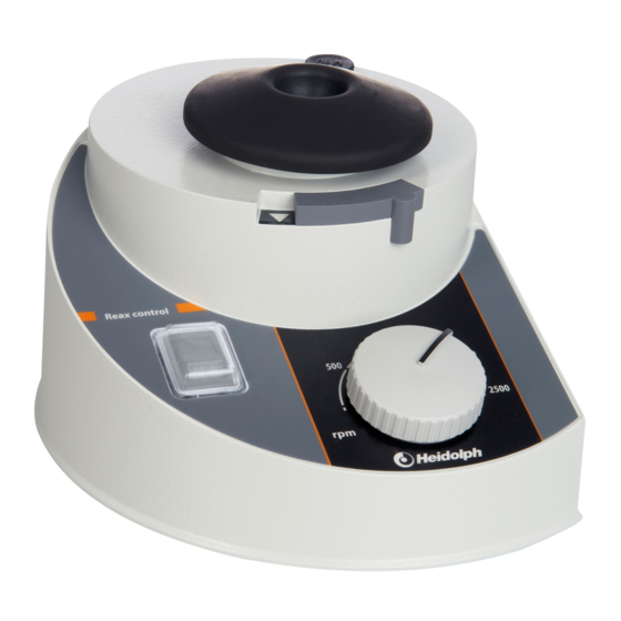 HEIDOLPH REAX TOP INSTRUCTION MANUAL Pdf Download | ManualsLib