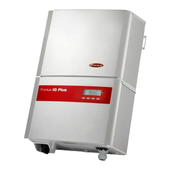 FRONIUS IG PLUS USA OPERATING INSTRUCTIONS MANUAL Pdf Download | ManualsLib
