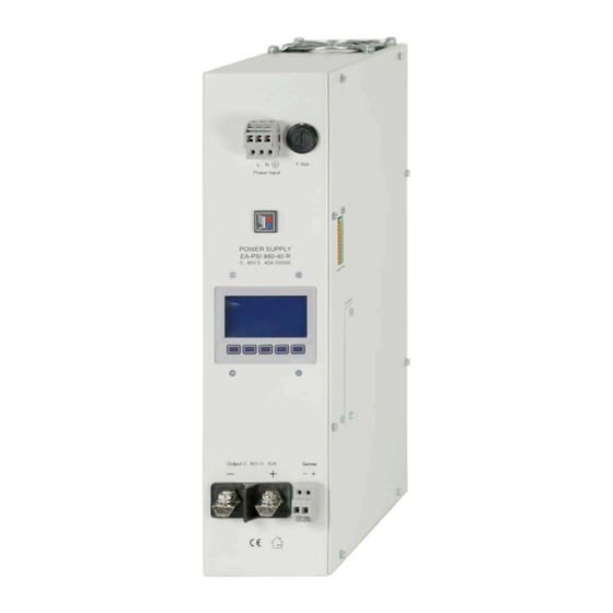 ELEKTRO-AUTOMATIK PSI 800 R SERIES INSTRUCTION MANUAL Pdf Download | ManualsLib