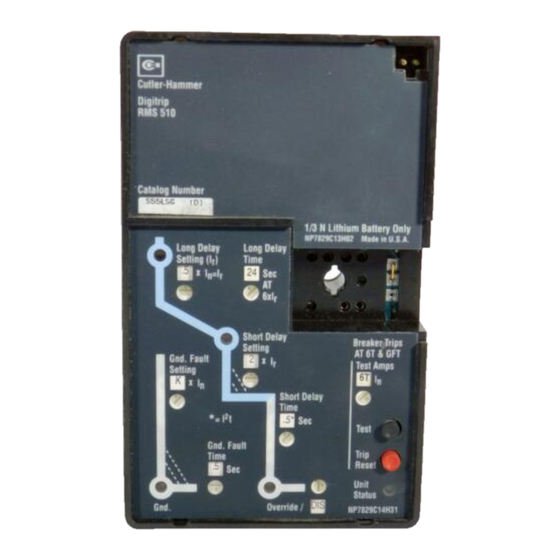 CUTLER-HAMMER DIGITRIP RMS 510 INSTRUCTIONS MANUAL Pdf Download ...