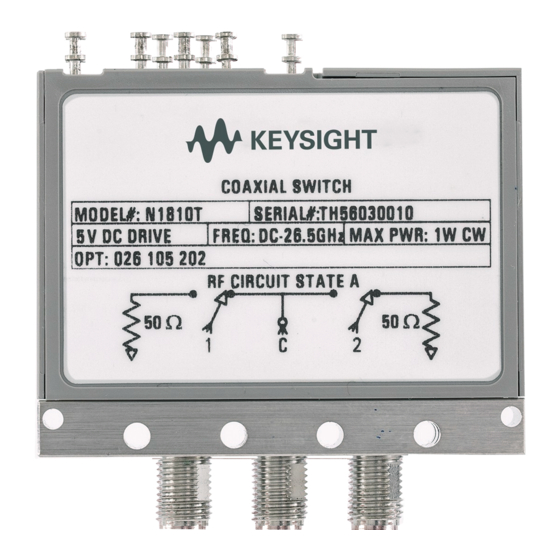KEYSIGHT TECHNOLOGIES N1810 SERIES OPERATING AND SERVICE MANUAL Pdf ...