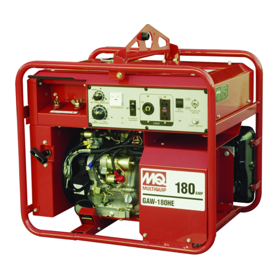 MULTIQUIP GAW180HE OPERATION AND PARTS MANUAL Pdf Download | ManualsLib