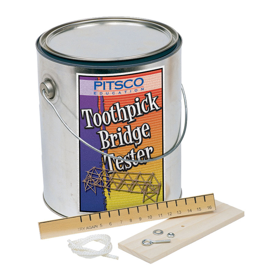 PITSCO TOOTHPICK BRIDGE TESTER USER MANUAL Pdf Download | ManualsLib