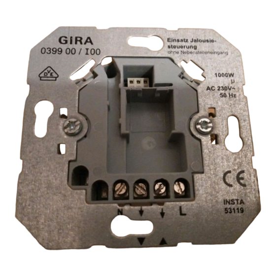 GIRA 0399 00 OPERATING INSTRUCTIONS MANUAL Pdf Download | ManualsLib