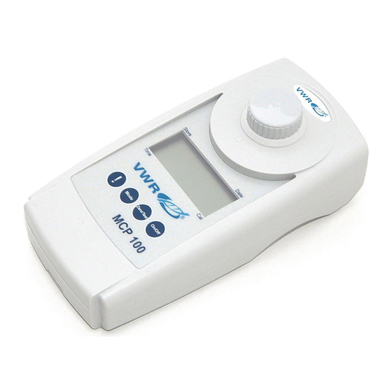 VWR MCP 100 INSTRUCTION MANUAL Pdf Download | ManualsLib