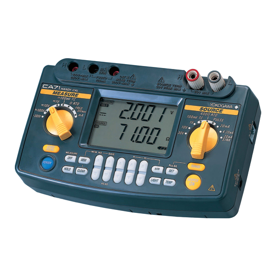 YOKOGAWA HANDY CAL CA51 USER MANUAL Pdf Download | ManualsLib