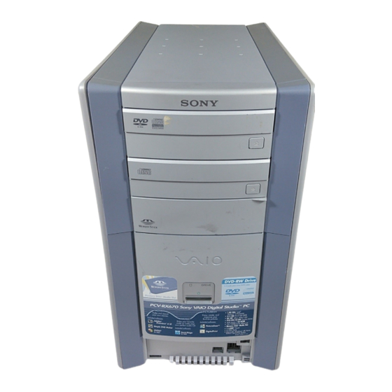 SONY PCV-RX670 USER MANUAL Pdf Download | ManualsLib