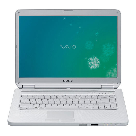 SONY VAIO VGN-NR SERIES USER MANUAL Pdf Download | ManualsLib