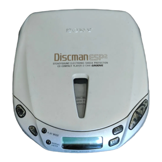 SONY D-E440 OPERATING INSTRUCTIONS Pdf Download | ManualsLib