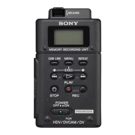 SONY HVR-MRC1 USER MANUAL Pdf Download | ManualsLib