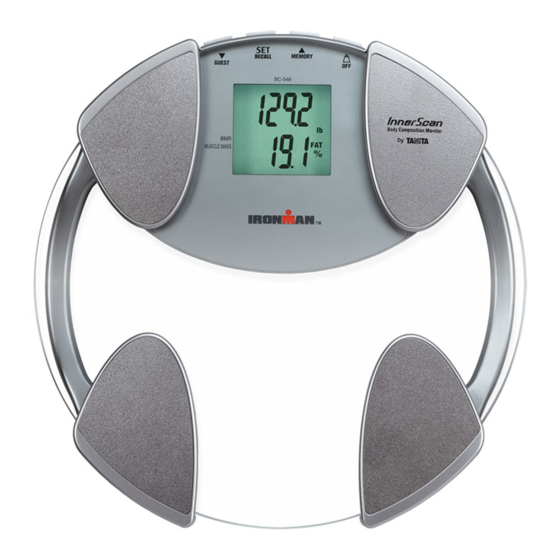 TANITA IRONMAN INNERSCAN BC 548 USER MANUAL Pdf Download | ManualsLib