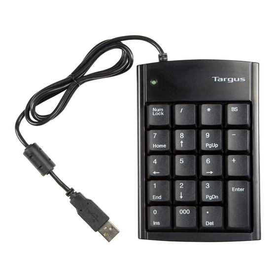TARGUS NUMERIC KEYPAD WITH 2 USB PORTS USER MANUAL Pdf Download ...
