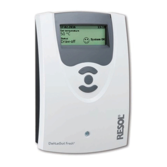 RESOL DELTASOL FRESH 20 INSTALLATION, OPERATION, COMMISSIONING MANUAL ...