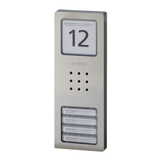 SSS SIEDLE CA 850-1 PRODUCT INFORMATION Pdf Download | ManualsLib