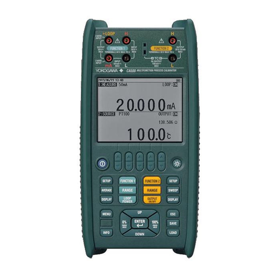 YOKOGAWA CA550 GETTING STARTED MANUAL Pdf Download | ManualsLib
