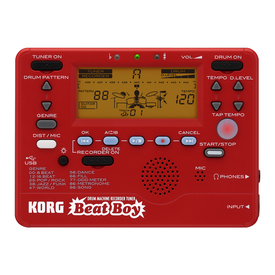 KORG BEAT BOY OWNER'S MANUAL Pdf Download | ManualsLib