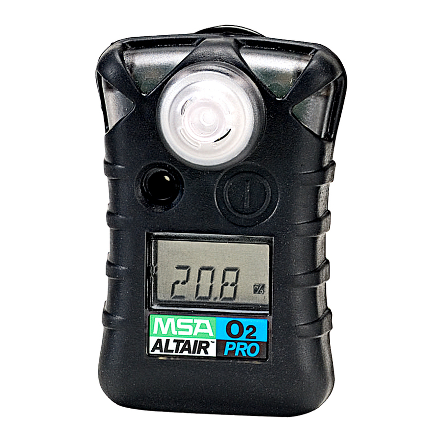 MSA ALTAIR PRO QUICK START MANUAL Pdf Download | ManualsLib