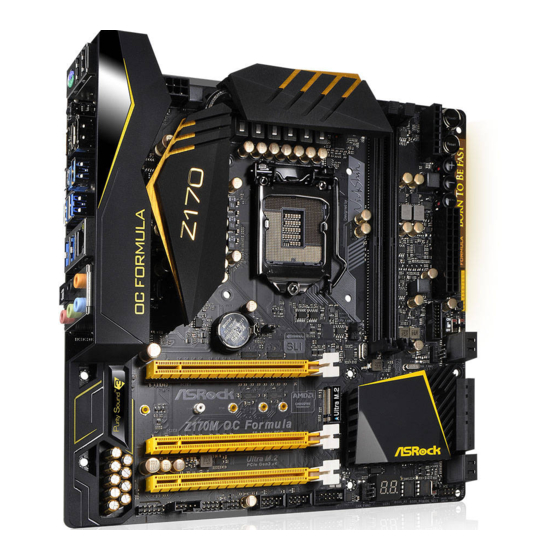 ASROCK Z170M OC FORMULA USER MANUAL Pdf Download | ManualsLib
