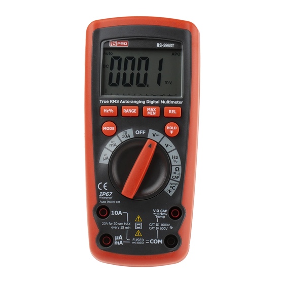 RS PRO RS-9963T INSTRUCTION MANUAL Pdf Download | ManualsLib
