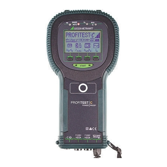 GOSSEN METRAWATT PROFITEST C SHORT-FORM OPERATING INSTRUCTIONS Pdf ...