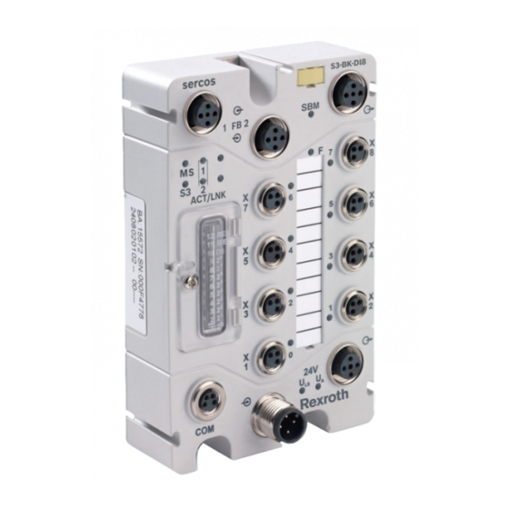 BOSCH REXROTH INDRACONTROL S67-S3-BK-DI8-M8 APPLICATION DESCRIPTION Pdf ...