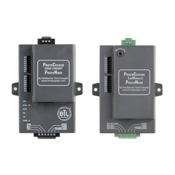 FIELDSERVER PROTOCESSOR PROTONODE RER SERIES STARTUP MANUAL Pdf ...
