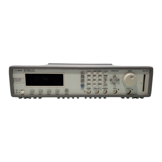 HP 81110A QUICK START MANUAL Pdf Download | ManualsLib