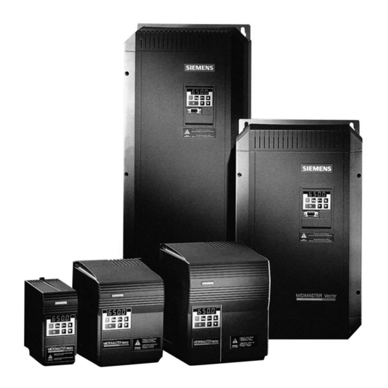 SIEMENS MICROMASTER VECTOR SERIES OPERATING INSTRUCTIONS MANUAL Pdf ...