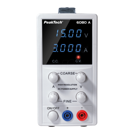 PEAKTECH 6080 A OPERATION MANUAL Pdf Download | ManualsLib