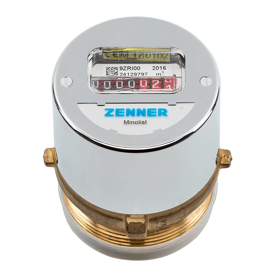 ZENNER MINOLIST INSTALLATION MANUAL Pdf Download | ManualsLib