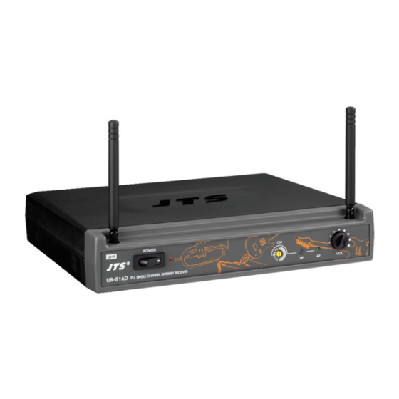 JTS UR-816DB INSTRUCTION MANUAL Pdf Download | ManualsLib