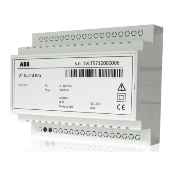 ABB VT GUARD PRO INSTRUCTIONS FOR INSTALLATION, USE AND MAINTENANCE ...
