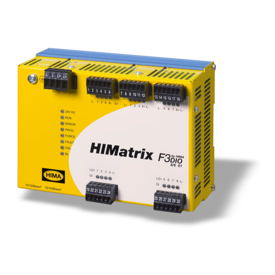 HIMA HIMATRIX F3 DIO 8/8 01 MANUAL Pdf Download | ManualsLib