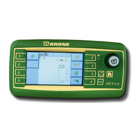 KRONE TERMINAL BETA II INSTRUCTIONS MANUAL Pdf Download | ManualsLib