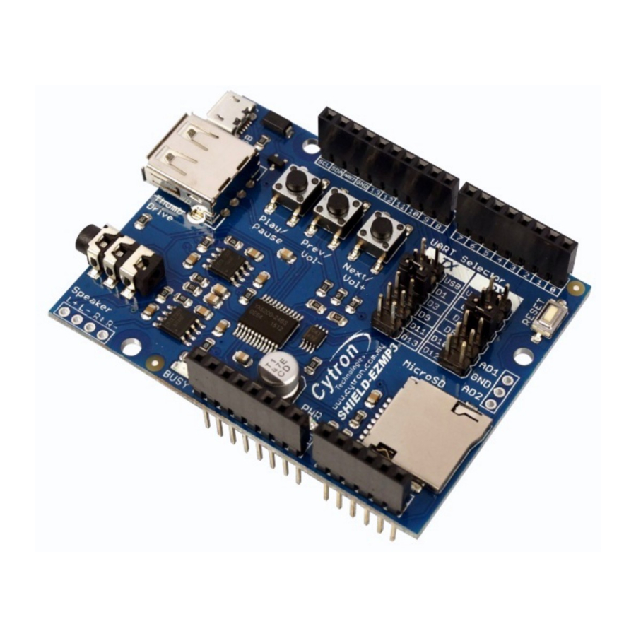 CYTRON TECHNOLOGIES EASYMP3 SHIELD USER MANUAL Pdf Download | ManualsLib