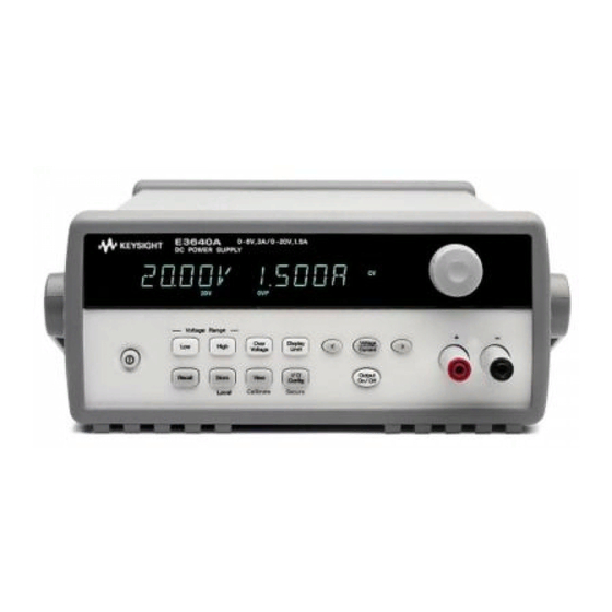 KEYSIGHT E3640A SECURITY MANUAL Pdf Download | ManualsLib