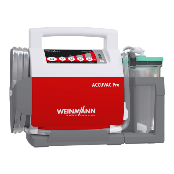 WEINMANN ACCUVAC PRO QUICK START MANUAL Pdf Download | ManualsLib