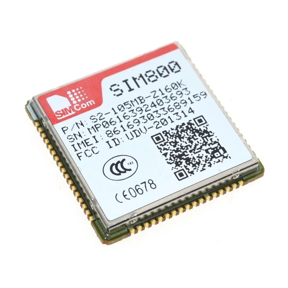 SIMCOM SIM800 HARDWARE DESIGN Pdf Download | ManualsLib