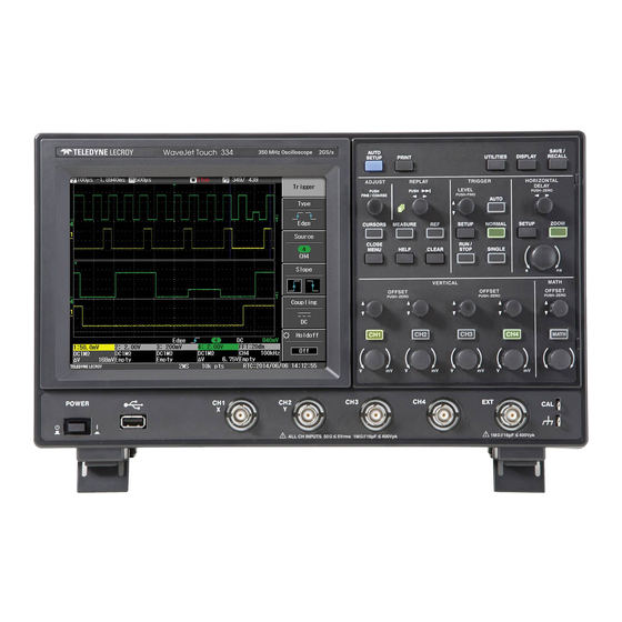 TELEDYNE LECROY WAVEJET TOUCH GETTING STARTED MANUAL Pdf Download | ManualsLib