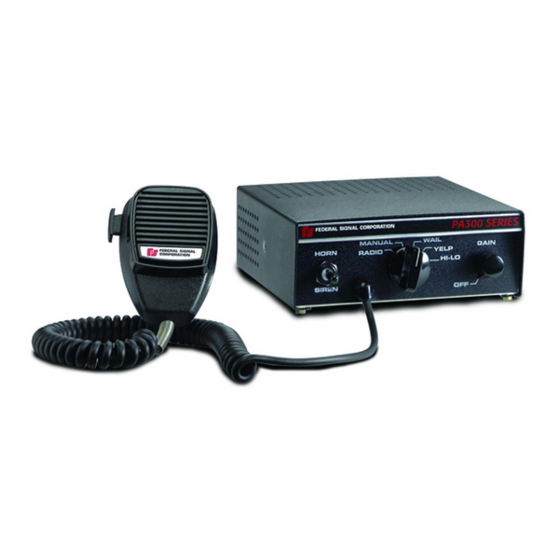 FEDERAL SIGNAL CORPORATION PA300 SERIES INSTALLATION AND INSTRUCTION ...