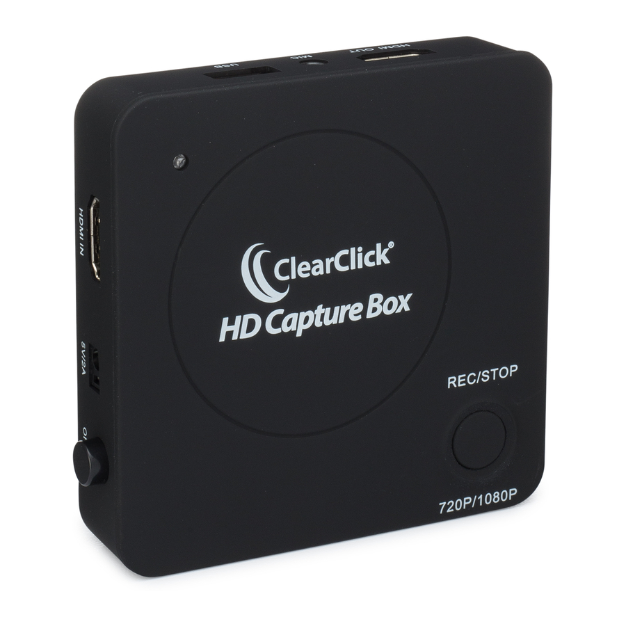 CLEARCLICK HD CAPTURE BOX 720P USERS MANUAL & QUICK START MANUAL Pdf ...