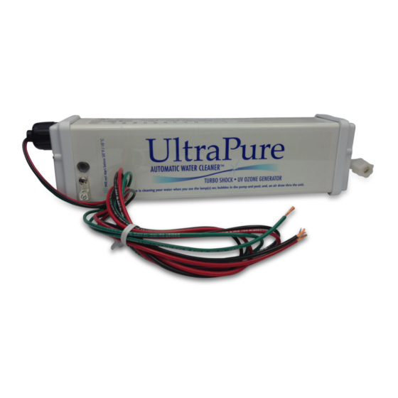 ULTRAPURE AUTOMATIC WATER CLEANER UPP15 OWNER'S MANUAL AND INSTALLATION ...