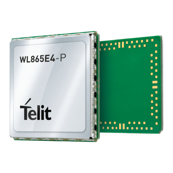 TELIT WIRELESS SOLUTIONS WL865E4-P USER MANUAL Pdf Download | ManualsLib