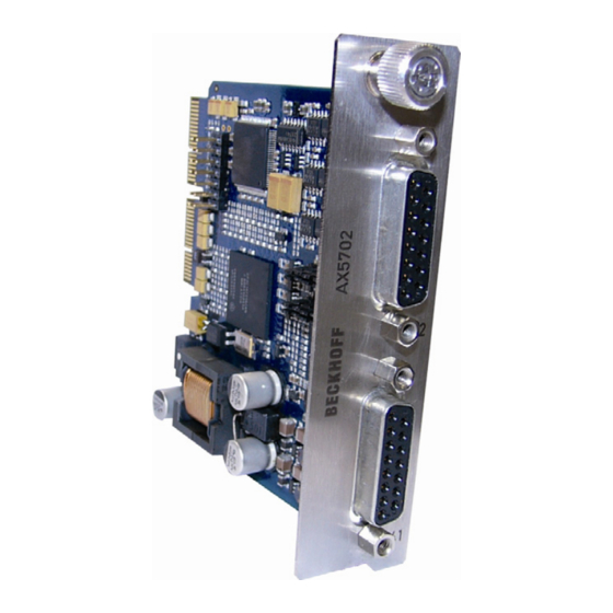 BECKHOFF AX5721 TECHNICAL DOCUMENTATION Pdf Download | ManualsLib