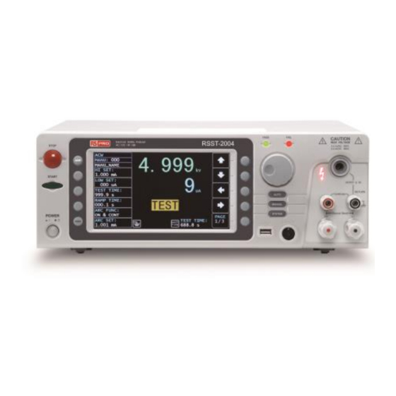 RS PRO RSST-2000 SERIES QUICK START MANUAL Pdf Download | ManualsLib
