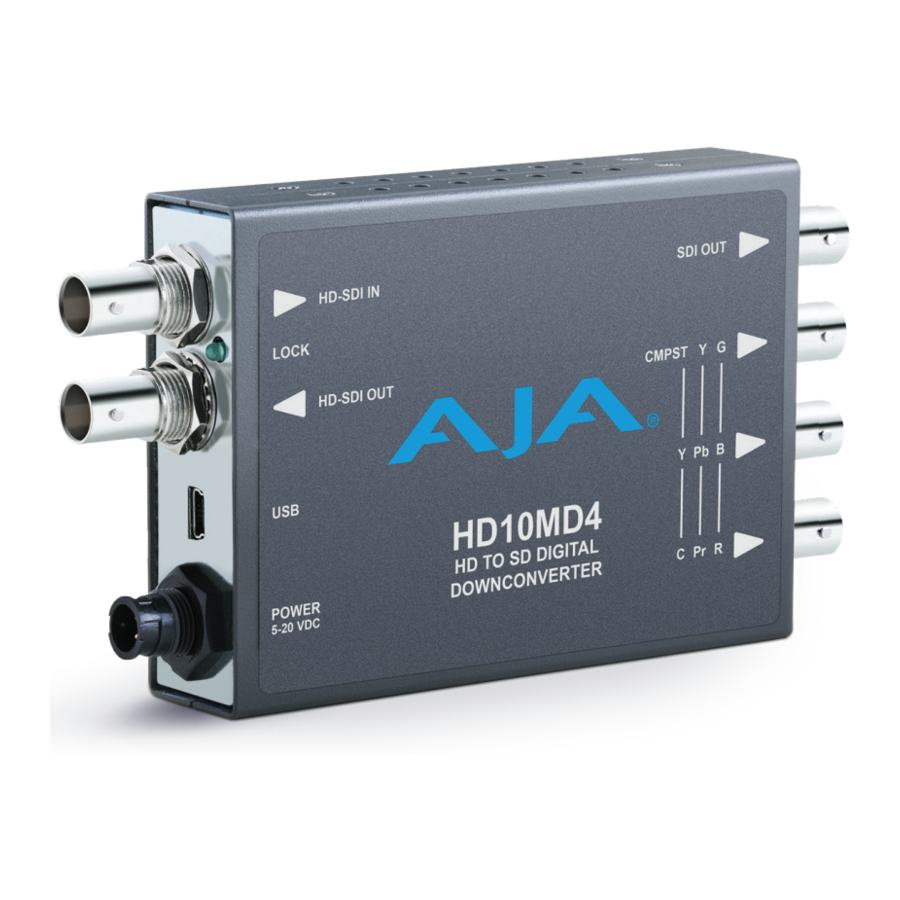 AJA HD10MD4 INSTALLATION AND OPERATION MANUAL Pdf Download | ManualsLib
