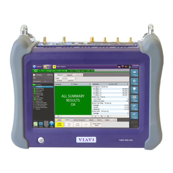 VIAVI T-BERD 5800 QUICK CARD Pdf Download | ManualsLib