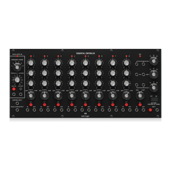 BEHRINGER 960 SEQUENTIAL CONTROLLER QUICK START MANUAL Pdf Download ...